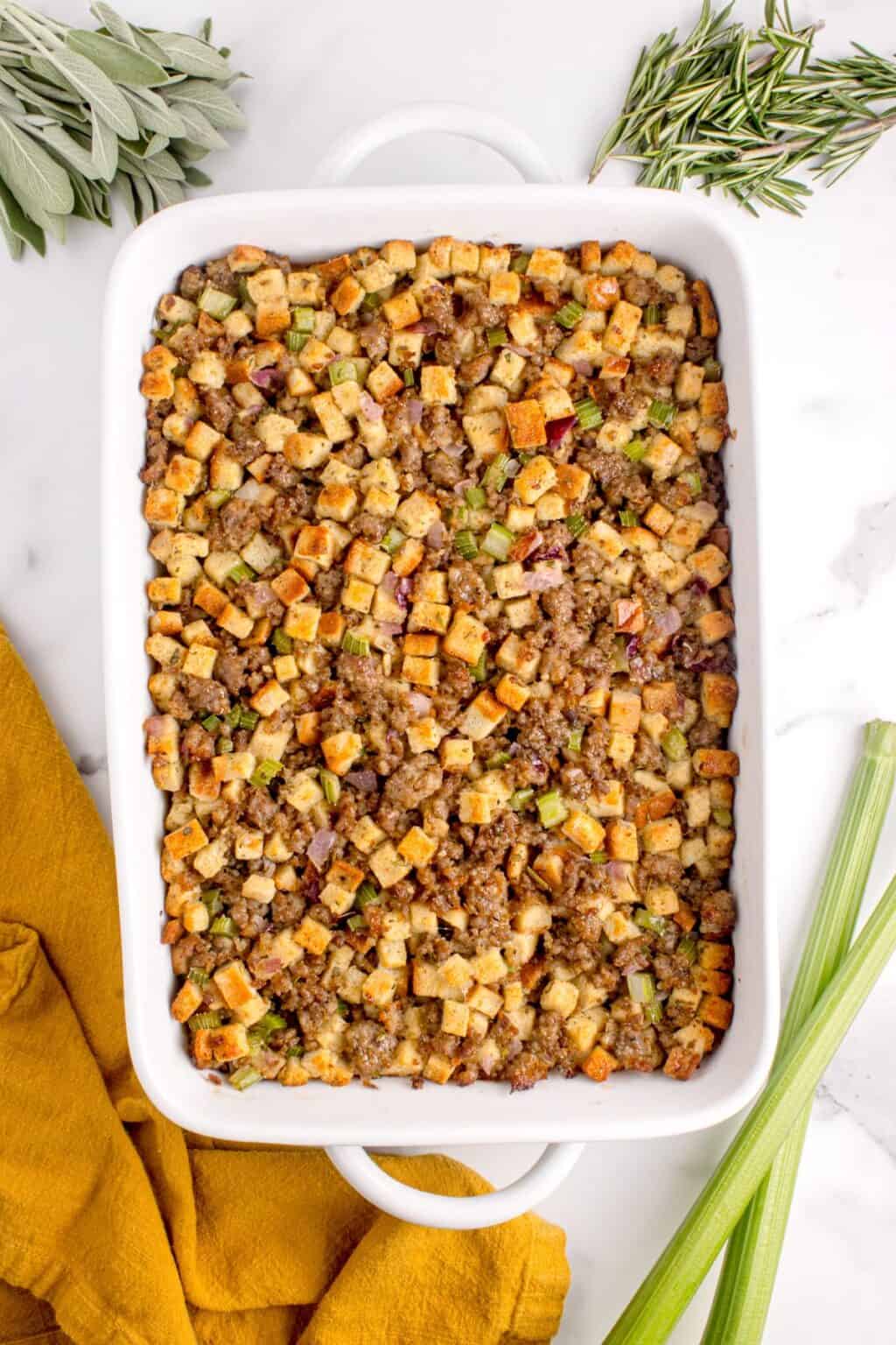 Easy Sage and Sausage Stuffing | Everyday Family Cooking