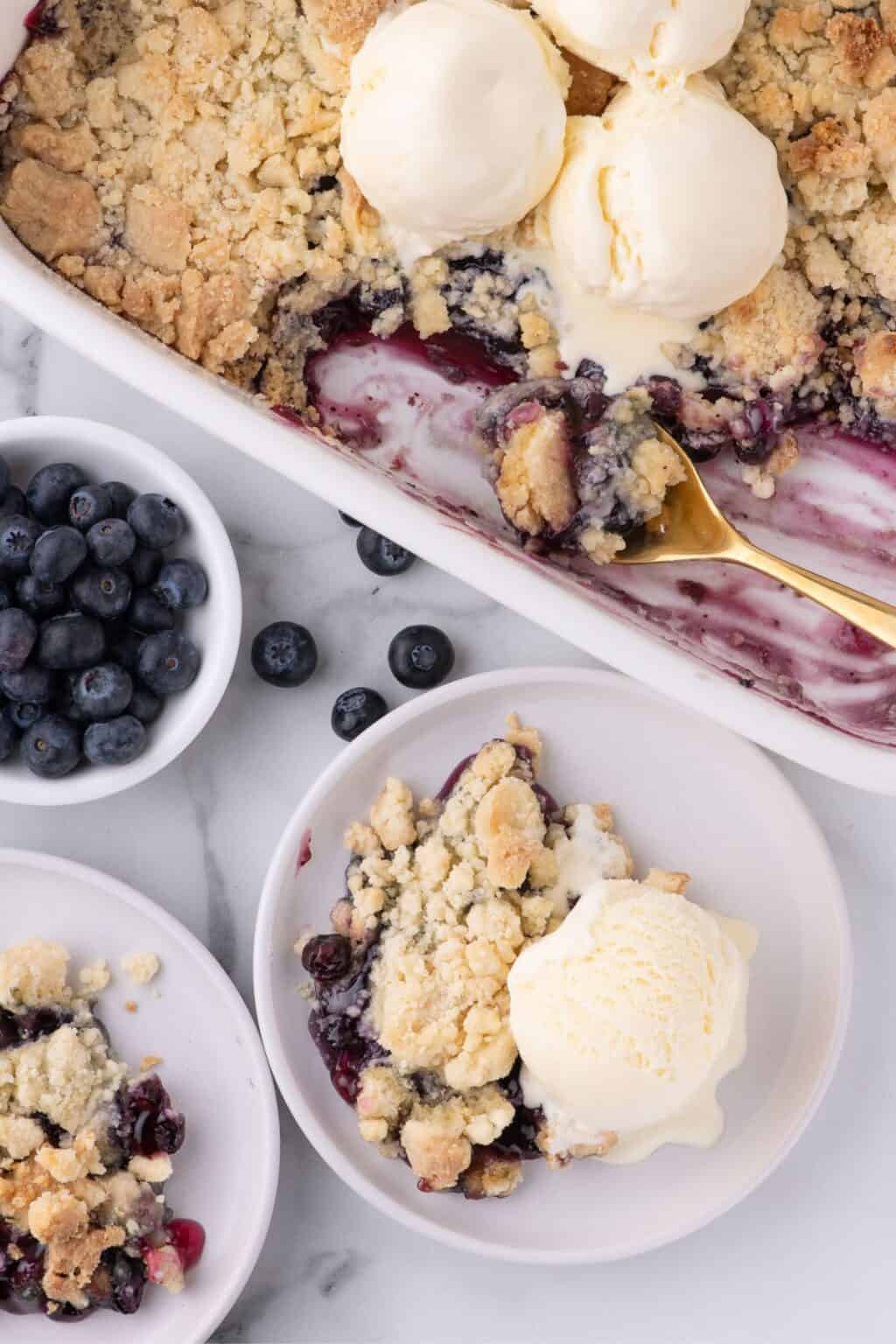 Blueberry Cobbler with Cake Mix (3 Ingredients!)