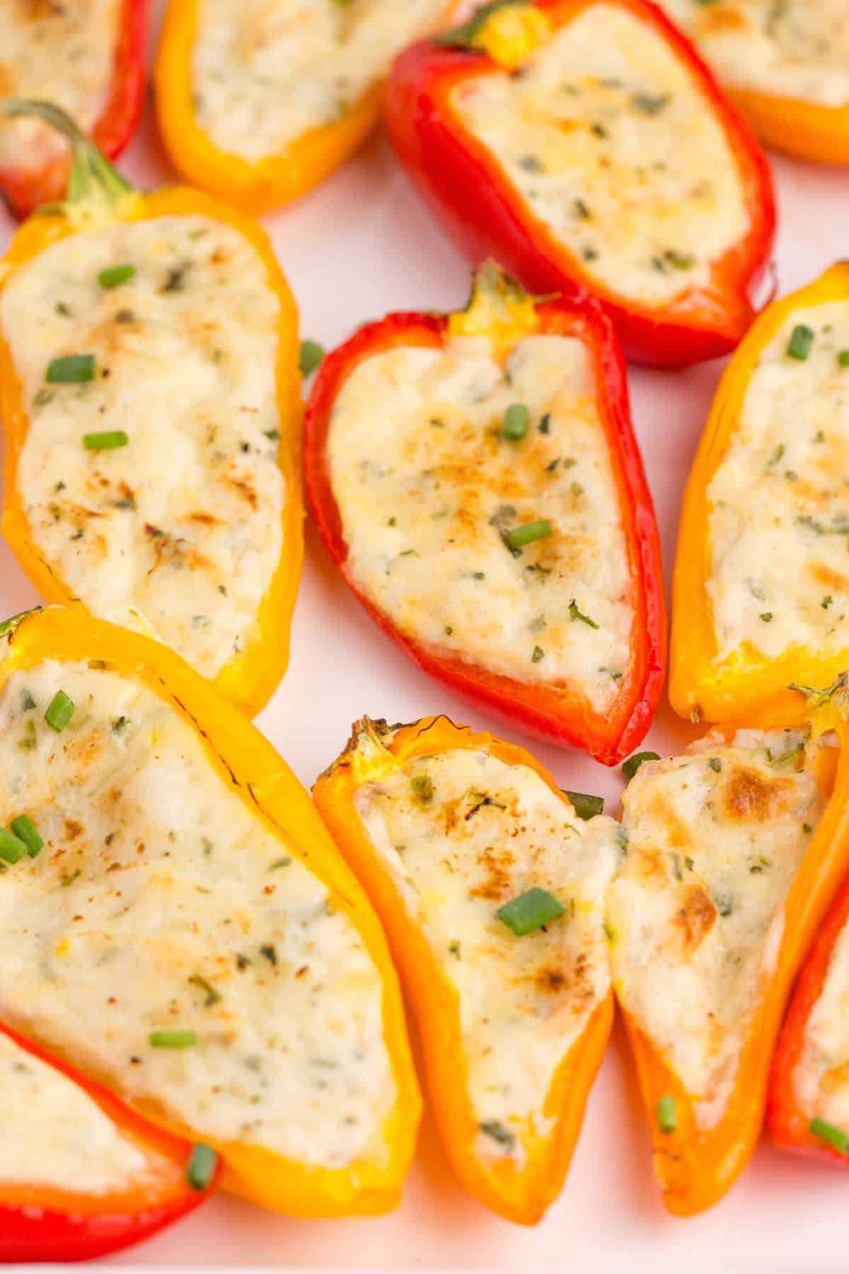 Cheesy Cream Cheese Stuffed Peppers - Easy Appetizer!