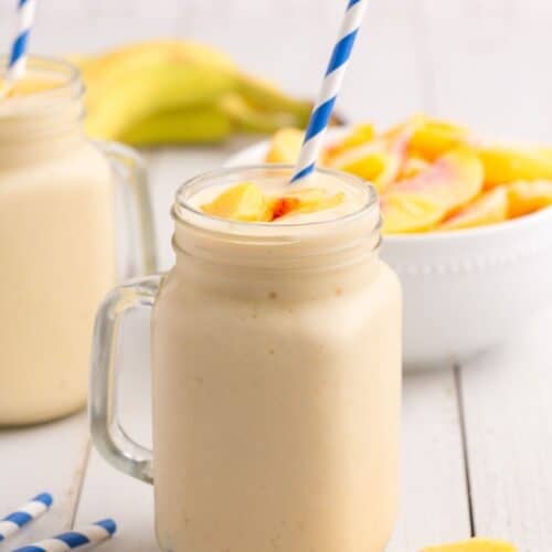 4-Ingredient Peach Smoothie Recipe (No Ice!)